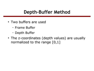 Visible surface detection in computer graphic | PPT