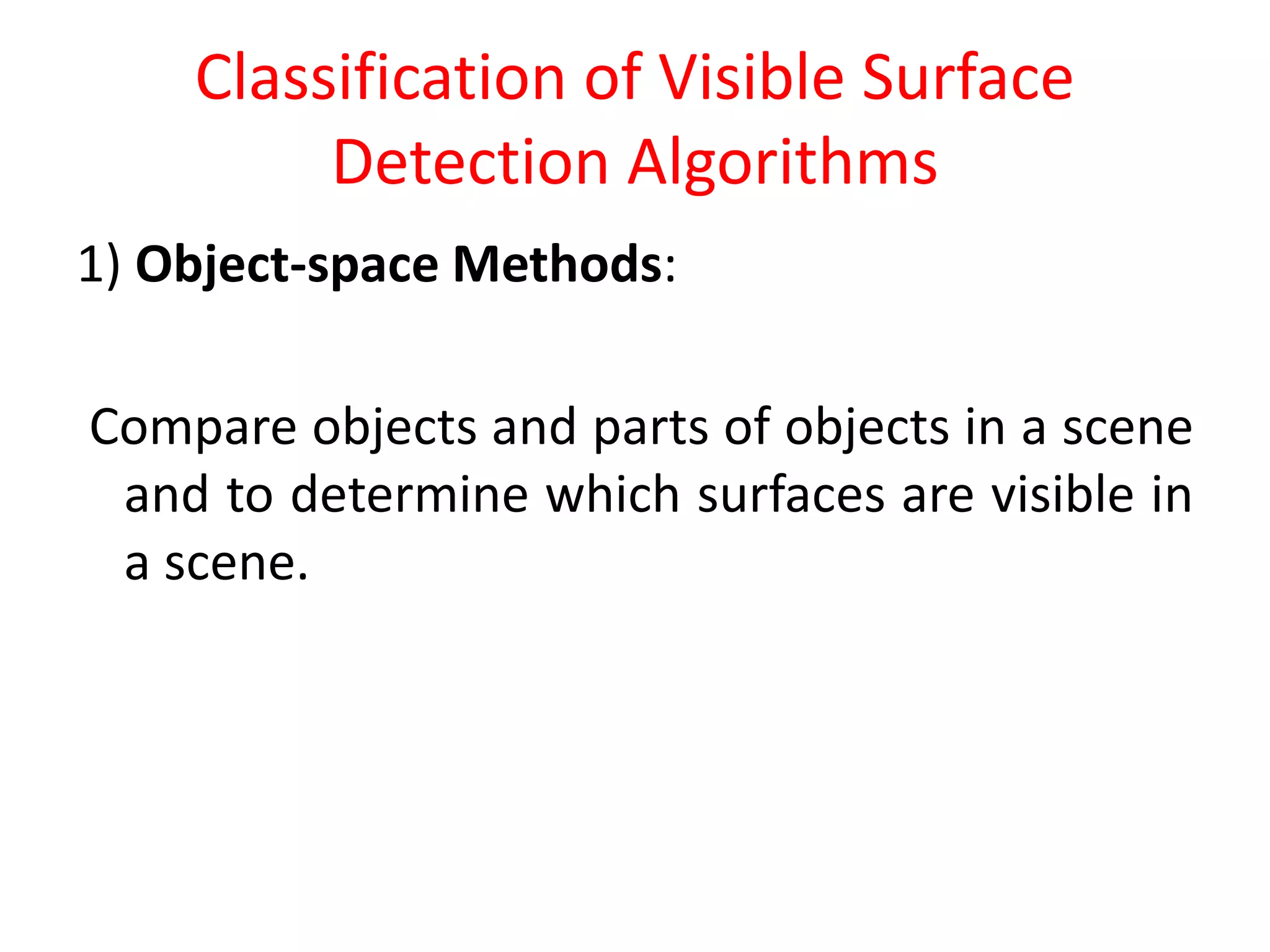 Visible surface detection methods | PPTX