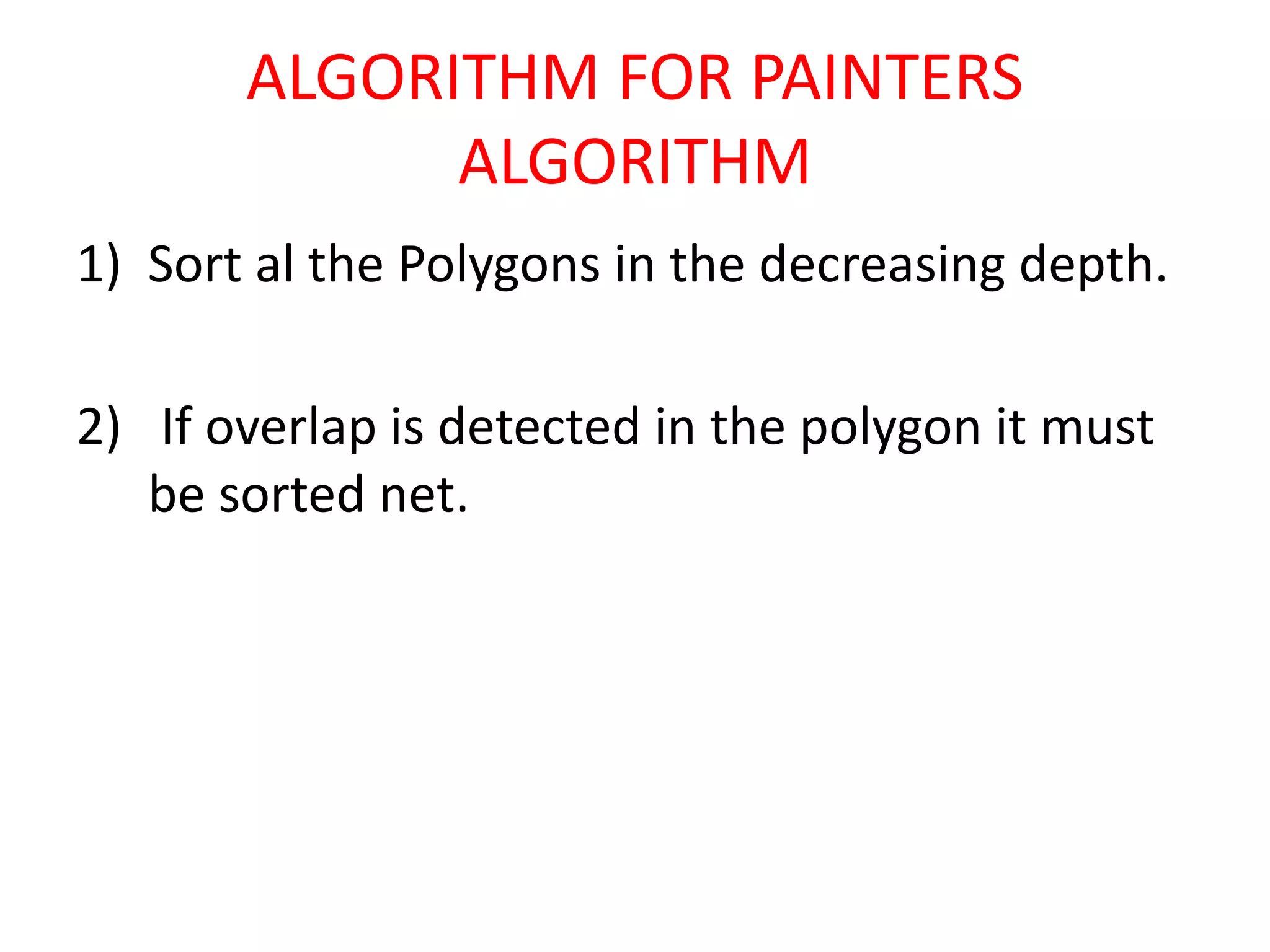 Visible Surface Detection Methods Ppt