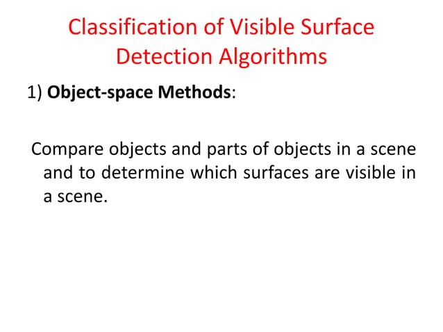 Visible surface detection methods | PPTX