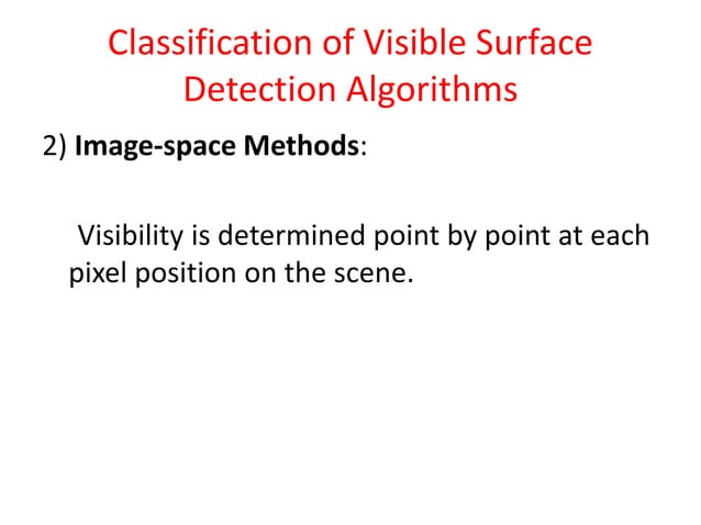 Visible Surface Detection Methods Ppt