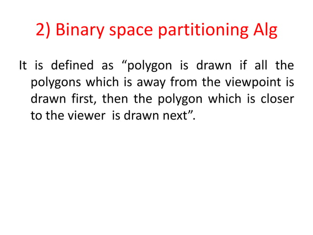 Visible surface detection methods | PPTX