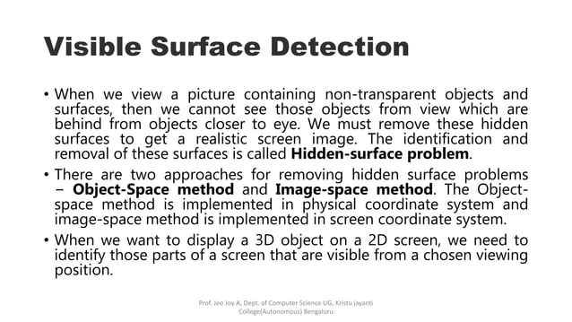 Visible Surfacte Detection Methods - Z-Buffer and Scanline methods.pptx ...