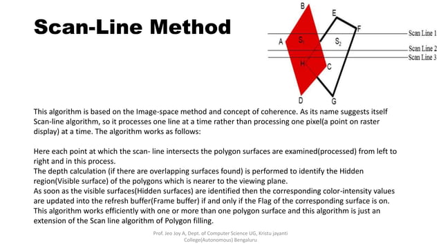 Visible Surfacte Detection Methods - Z-Buffer and Scanline methods.pptx | 3-D Graphics ...