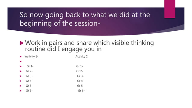Visible thinking routines and ATL in ibdp | PPTX