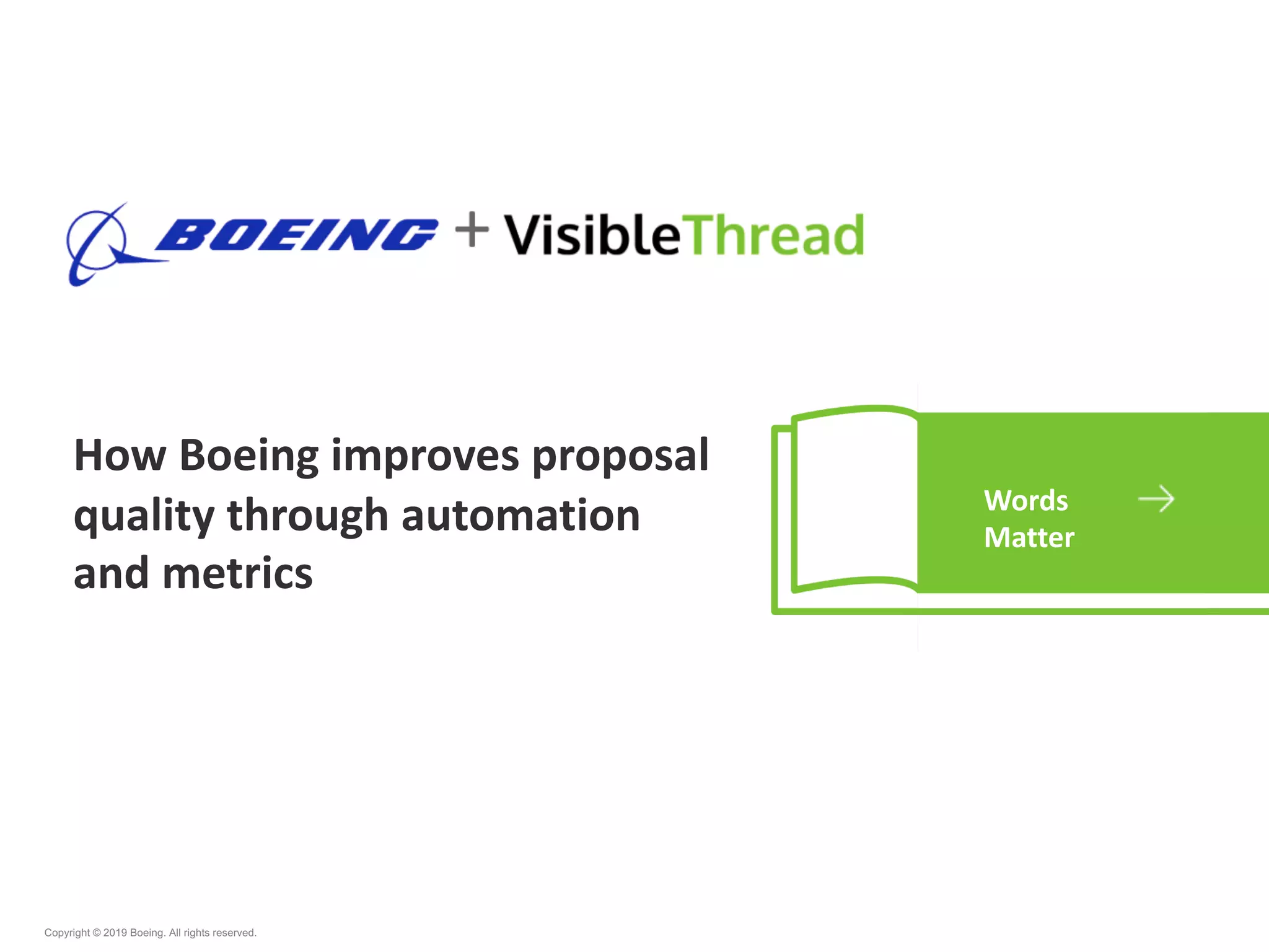 How Boeing improves proposal quality through automation and metrics | PDF