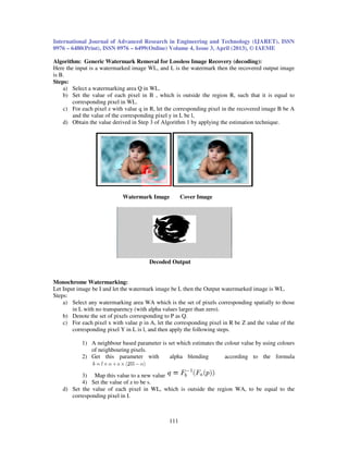 Visible watermarking using spread spectrum | PDF