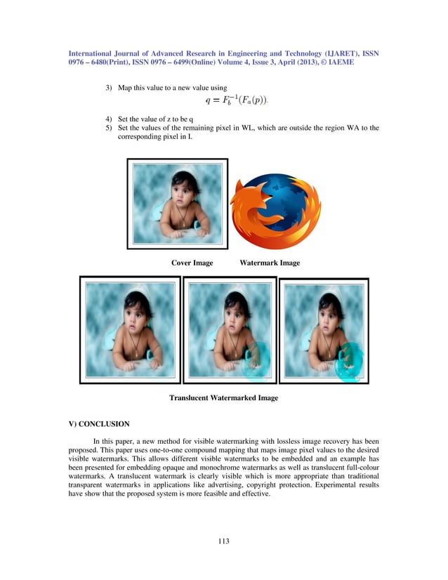 Visible watermarking using spread spectrum | PDF