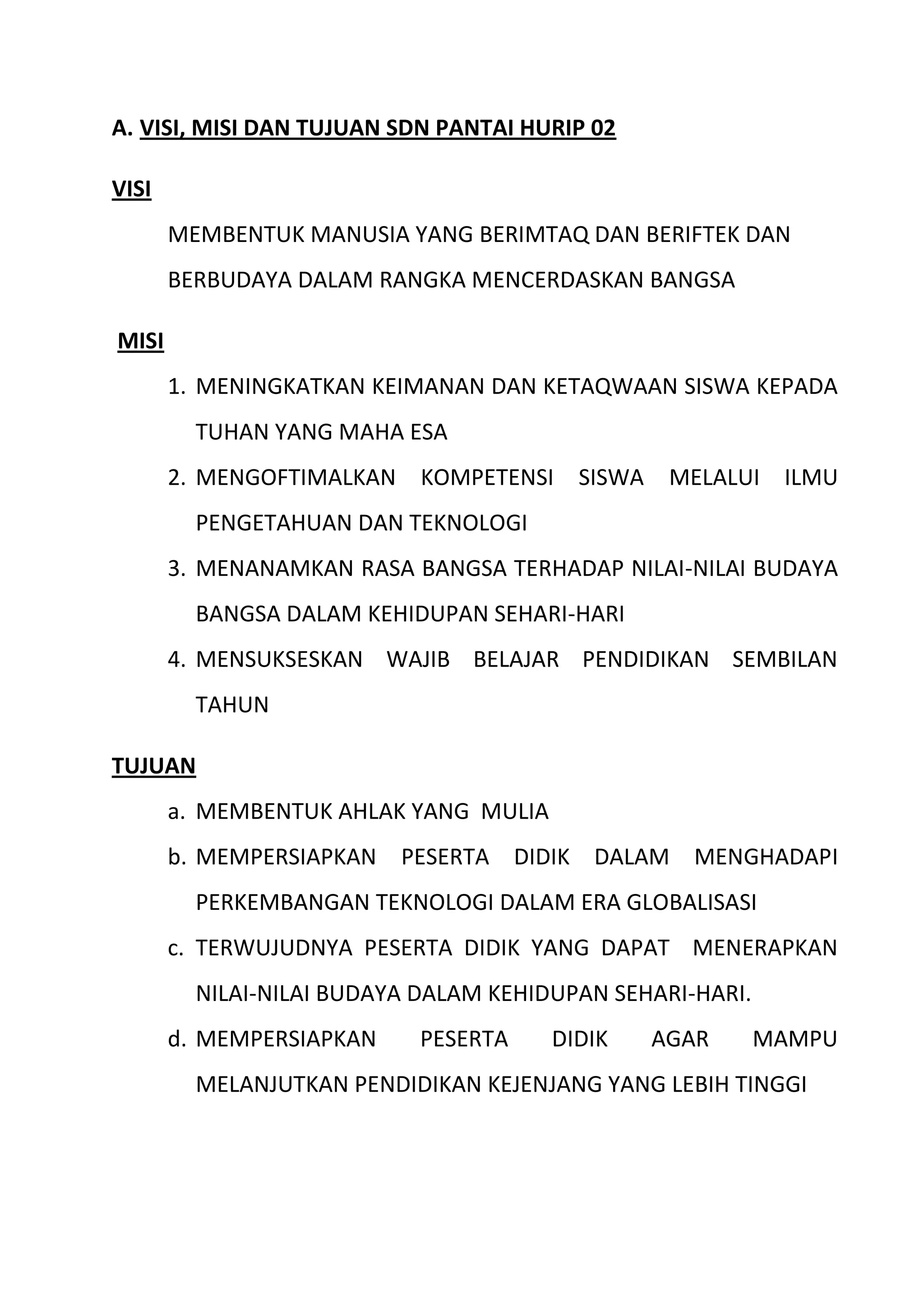 Visi dan misi | DOCX