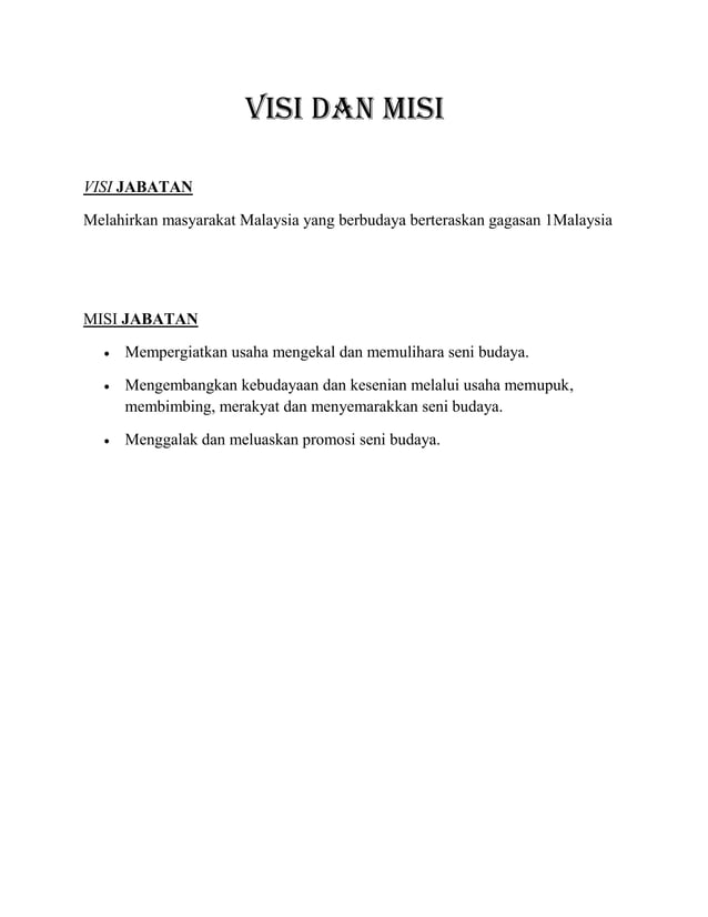 Visi dan misi | DOCX