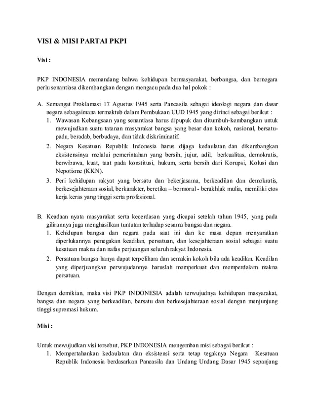 Visi dan misi pkpi | PDF