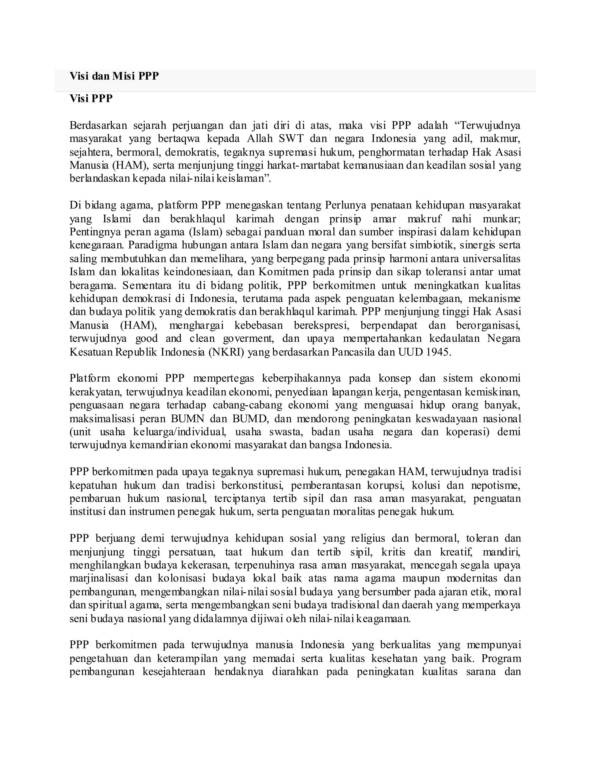 Visi dan misi ppp | PDF