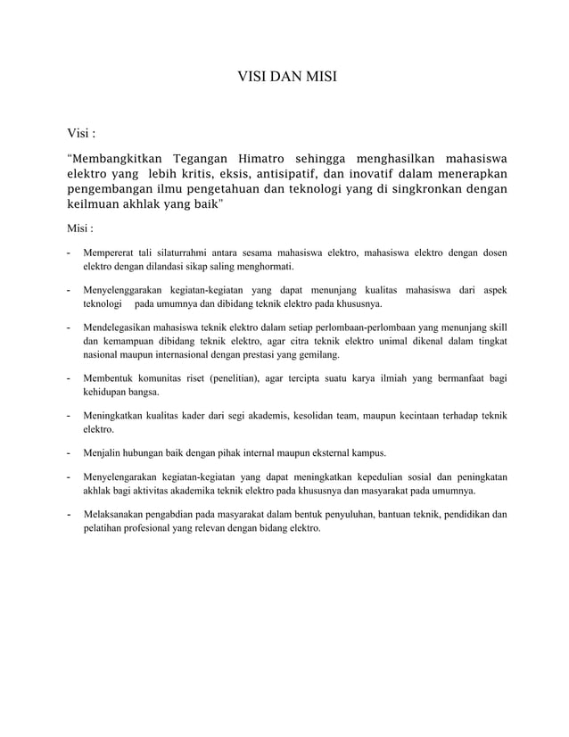 Visi dan misi robby | DOC