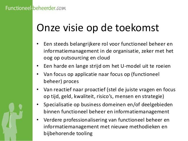Functioneel Beheer En Informatiemanagement 2015 2020