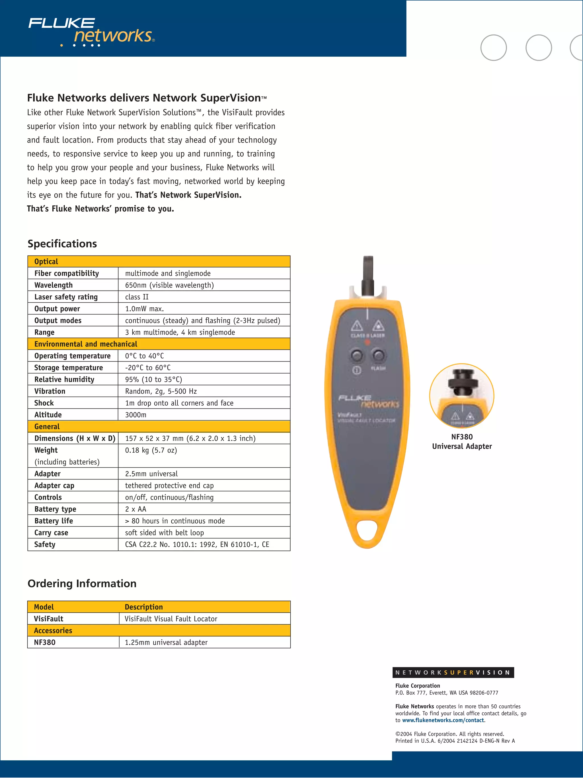 Visi fault™ visual fault locator | PDF