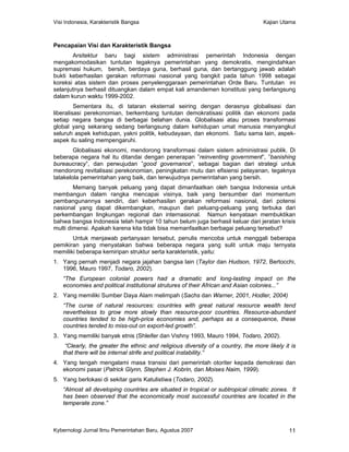 Visi Indonesia, Karakteristik Bangsa dan Tantangan Ilmu Pemerintahan | PDF