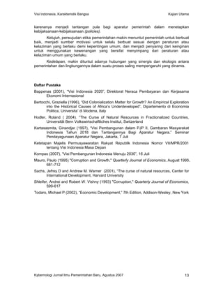 Visi Indonesia, Karakteristik Bangsa dan Tantangan Ilmu Pemerintahan | PDF