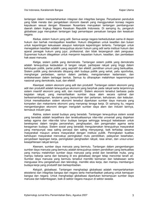 Visi Indonesia, Karakteristik Bangsa dan Tantangan Ilmu Pemerintahan | PDF