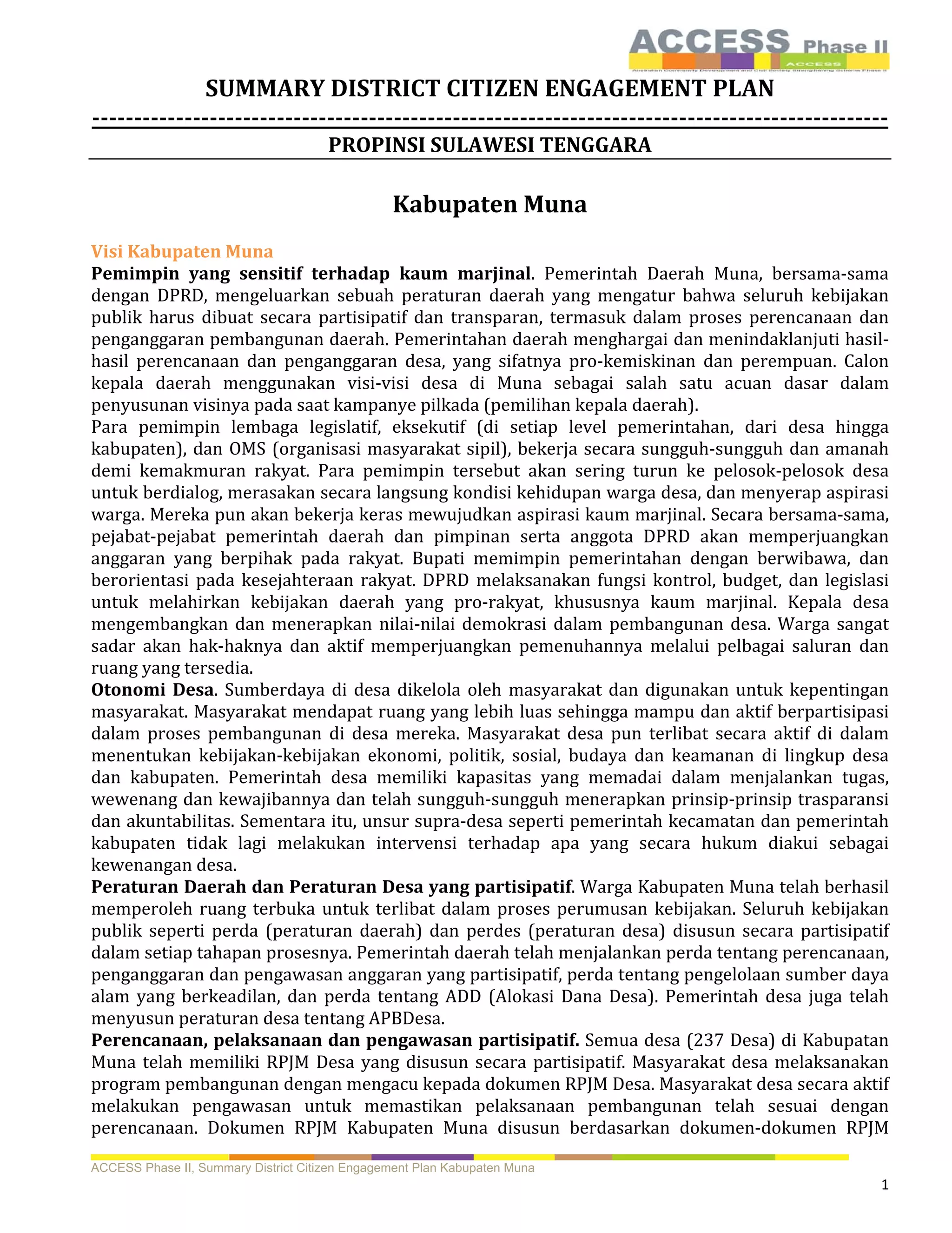 Visi kabupaten muna | PDF