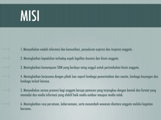 Visi misi | bambang & teddie | apkomindo diy | 2012 2015 | | KEY