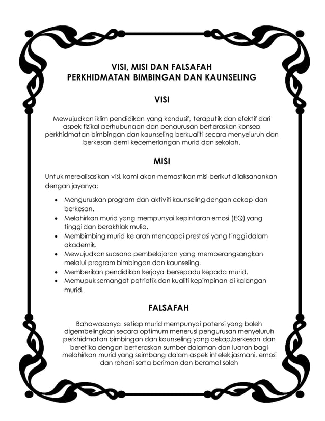 Visi misi dan falsafah ubk | DOCX