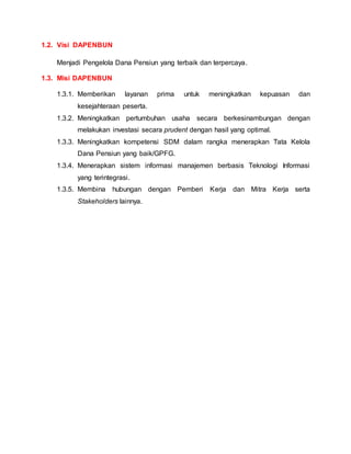 Visi misi dapenbun rjp 2011-2015 - 13092011 | PDF