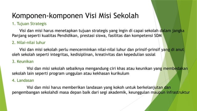 Visi dan Misi Sekolah (observasi Kepala Sekolah) | PPTX