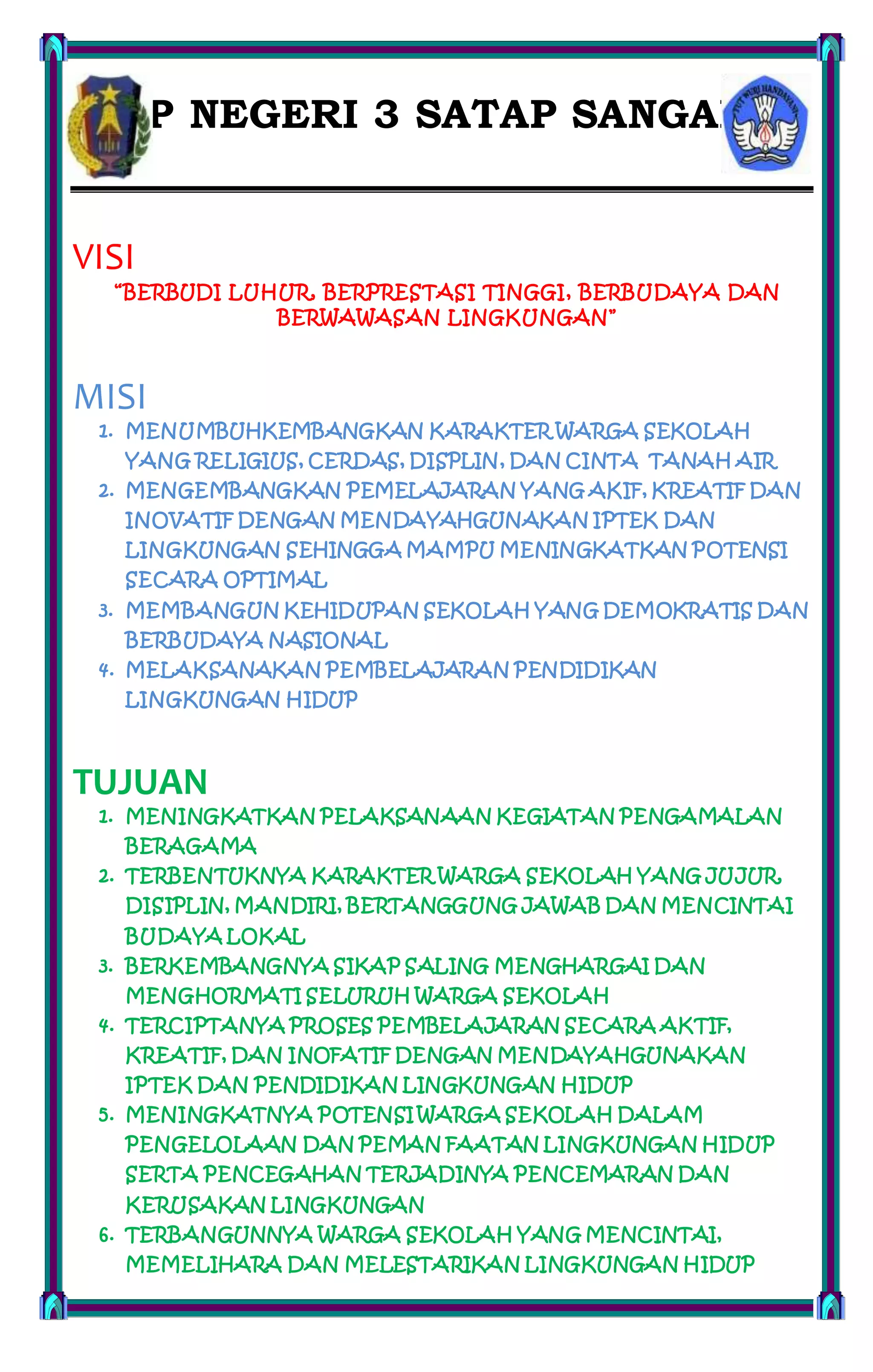 Visi Misi Sekolah | DOCX