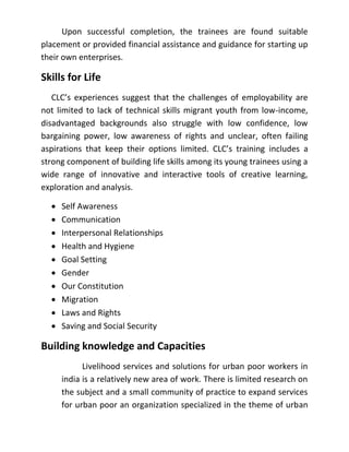 CITY LIVELIHOOD CENTER JAIPUR | DOCX