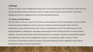 Vision and Scope Document For Library Management System | PPTX