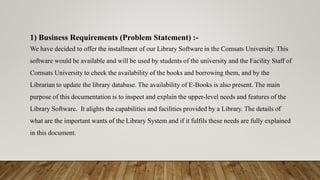 Vision and Scope Document For Library Management System | PPTX