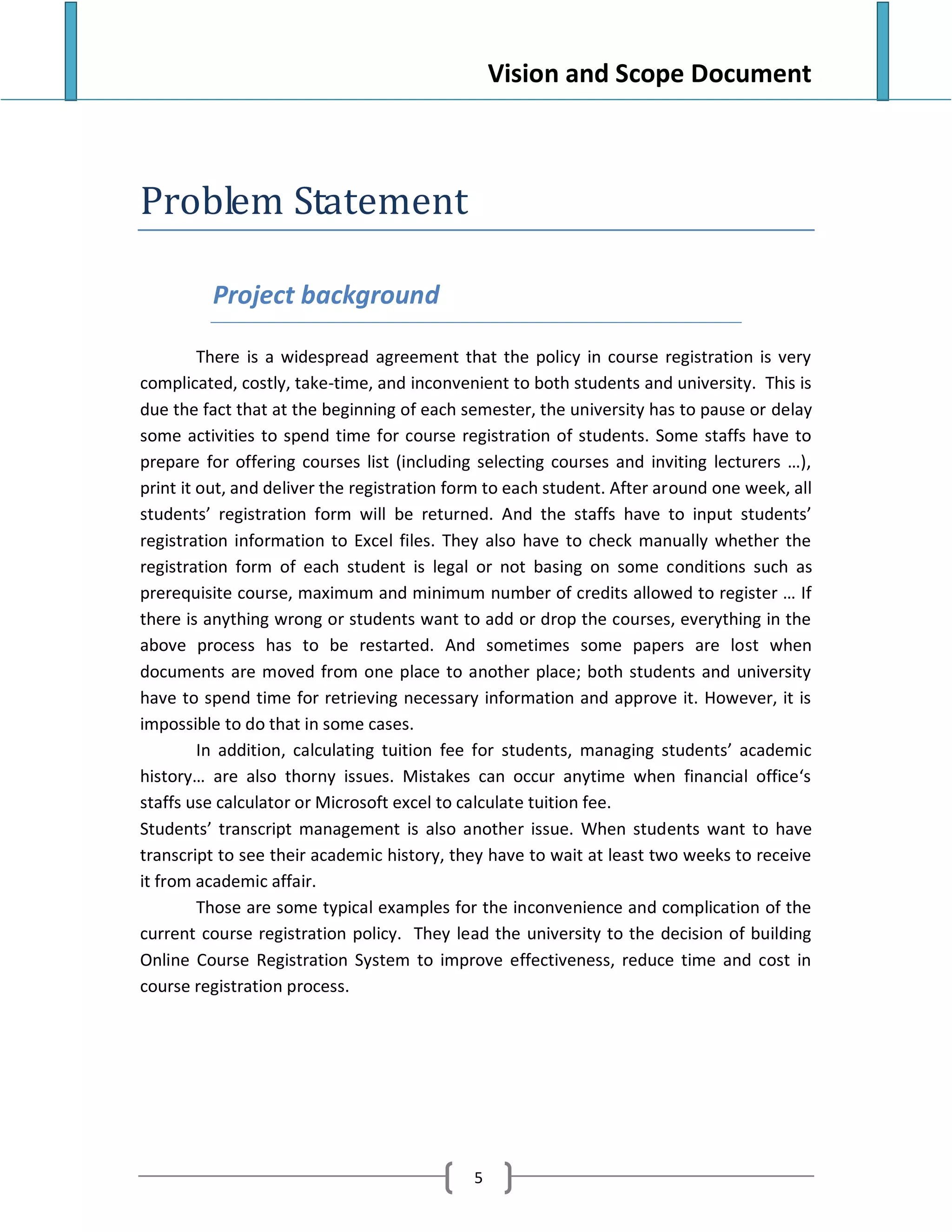 Vision And Scope Document Pdf