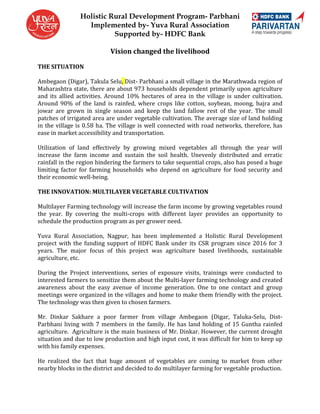 Rural Development Program | Yuva Rural Association (YRA) | PDF