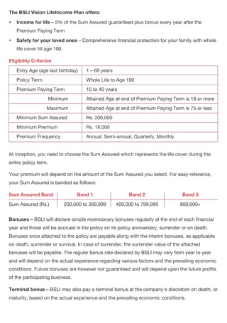 Vision life-income-plan-08-01-13 | PDF