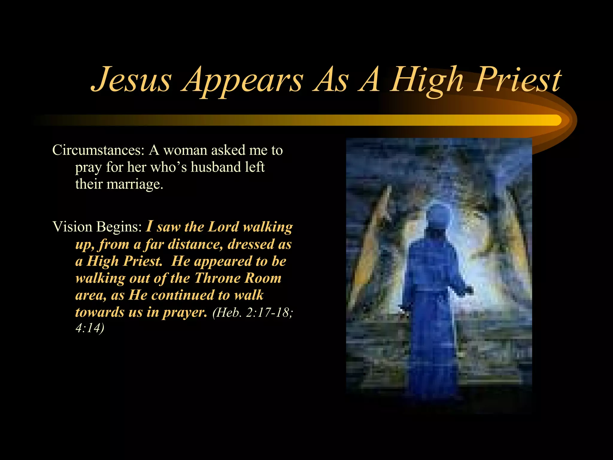 Vision of Jesus as Our High Priest With His Golden Water Basin and ...