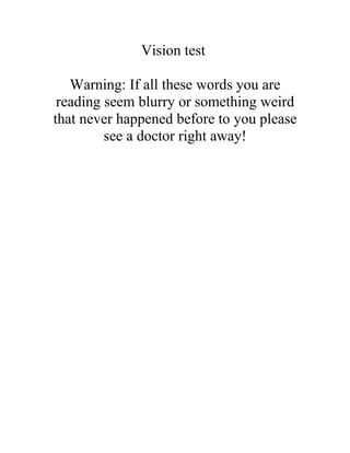 Vision Test | DOC | Eye and Vision Conditions | Diseases and Conditions