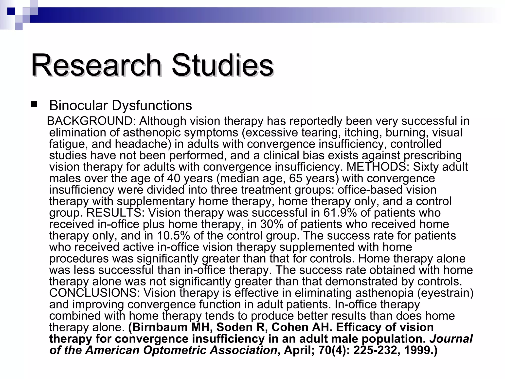 vision therapy | PPT