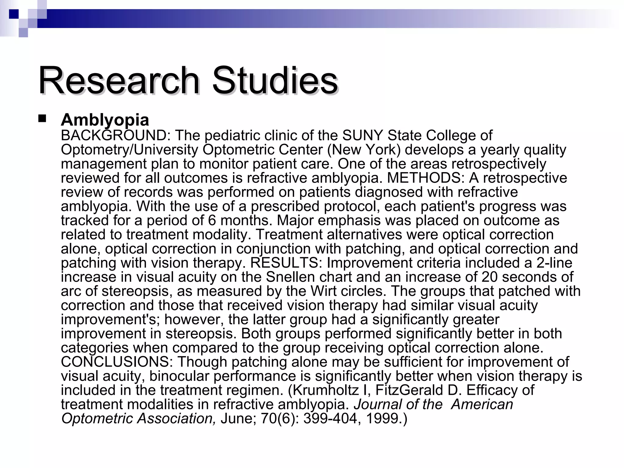 vision therapy | PPT