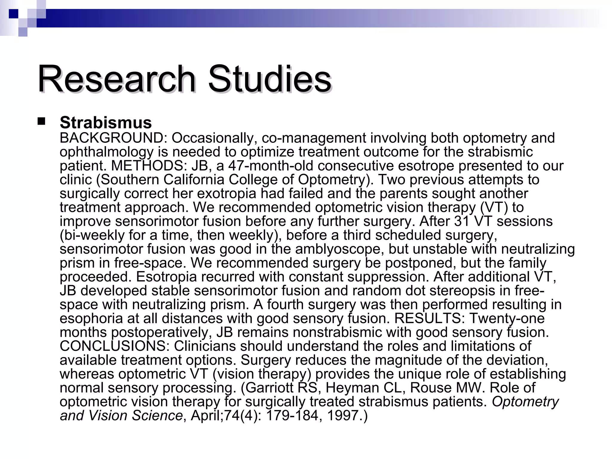 vision therapy | PPT