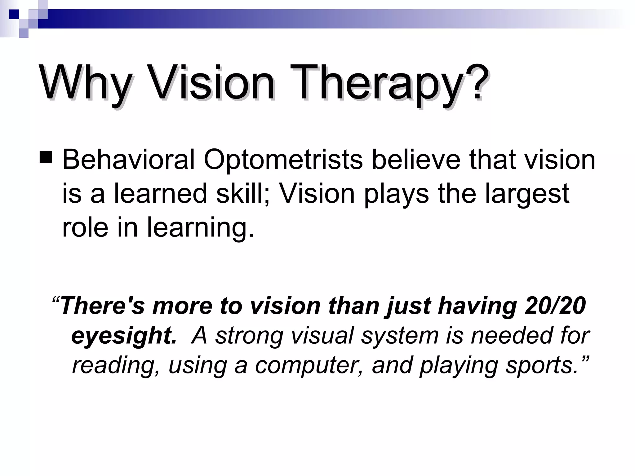 vision therapy | PPT