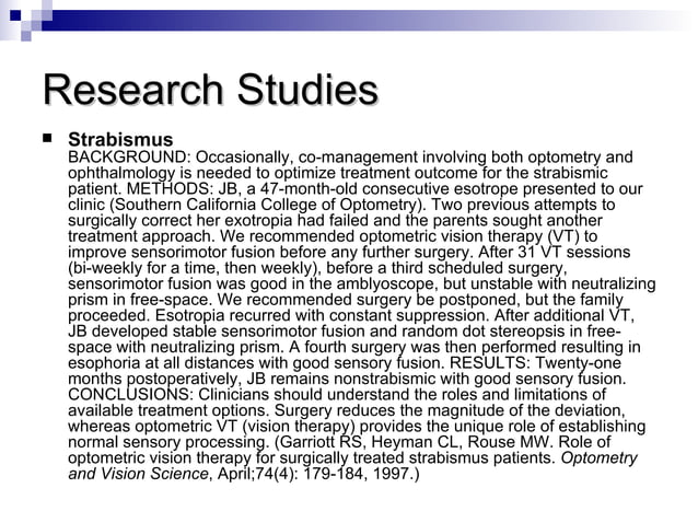 vision therapy | PPT