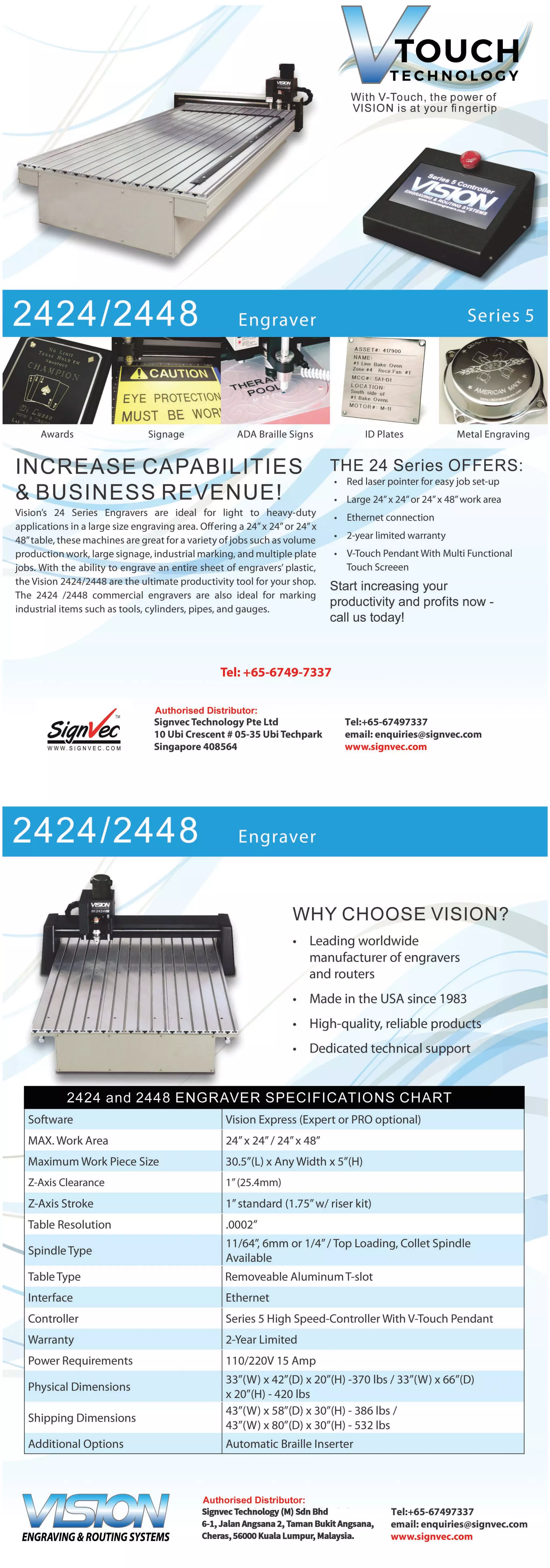 Vision 2424 S5 Engraver Machine | PDF