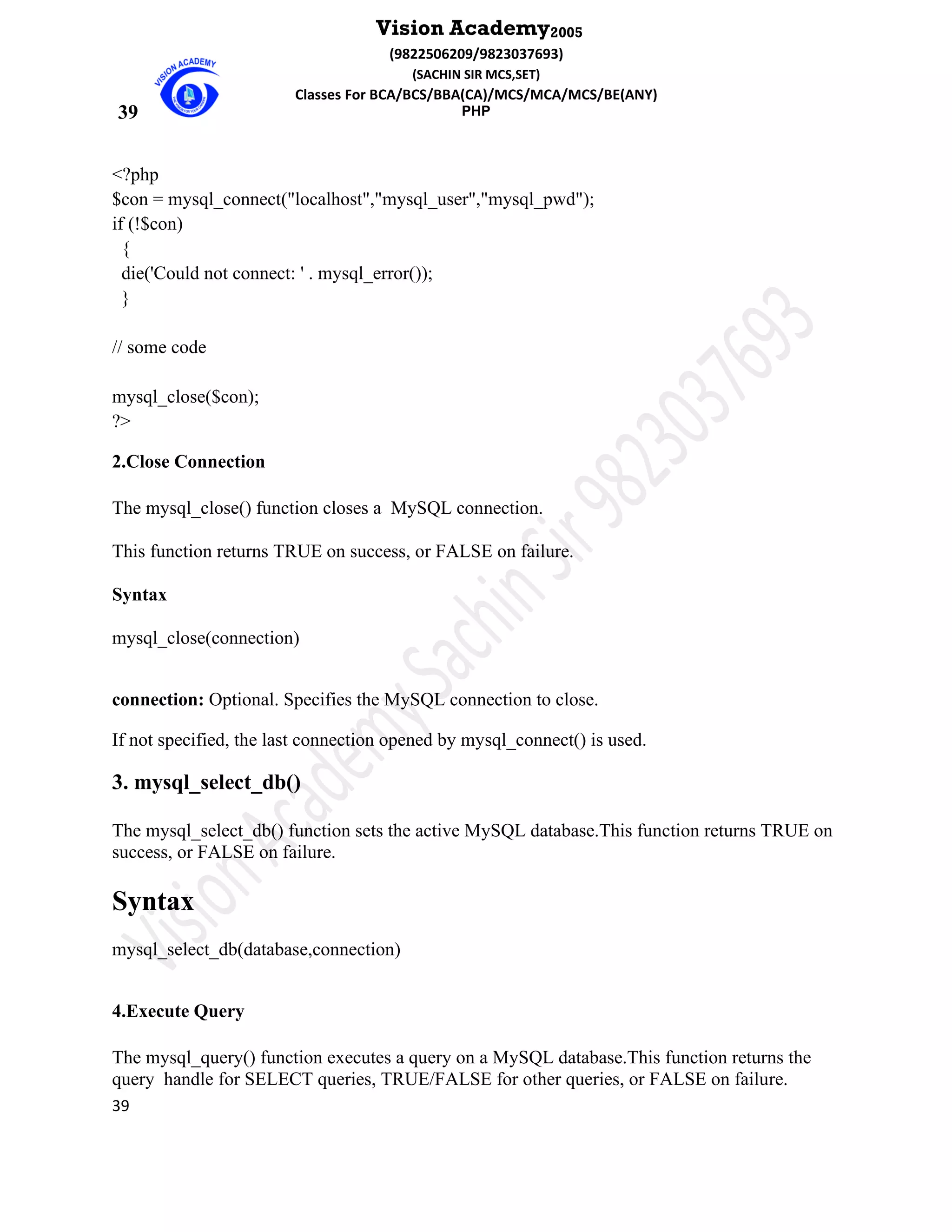 Vision academy classes bcs_bca_bba_sybba_php | PDF