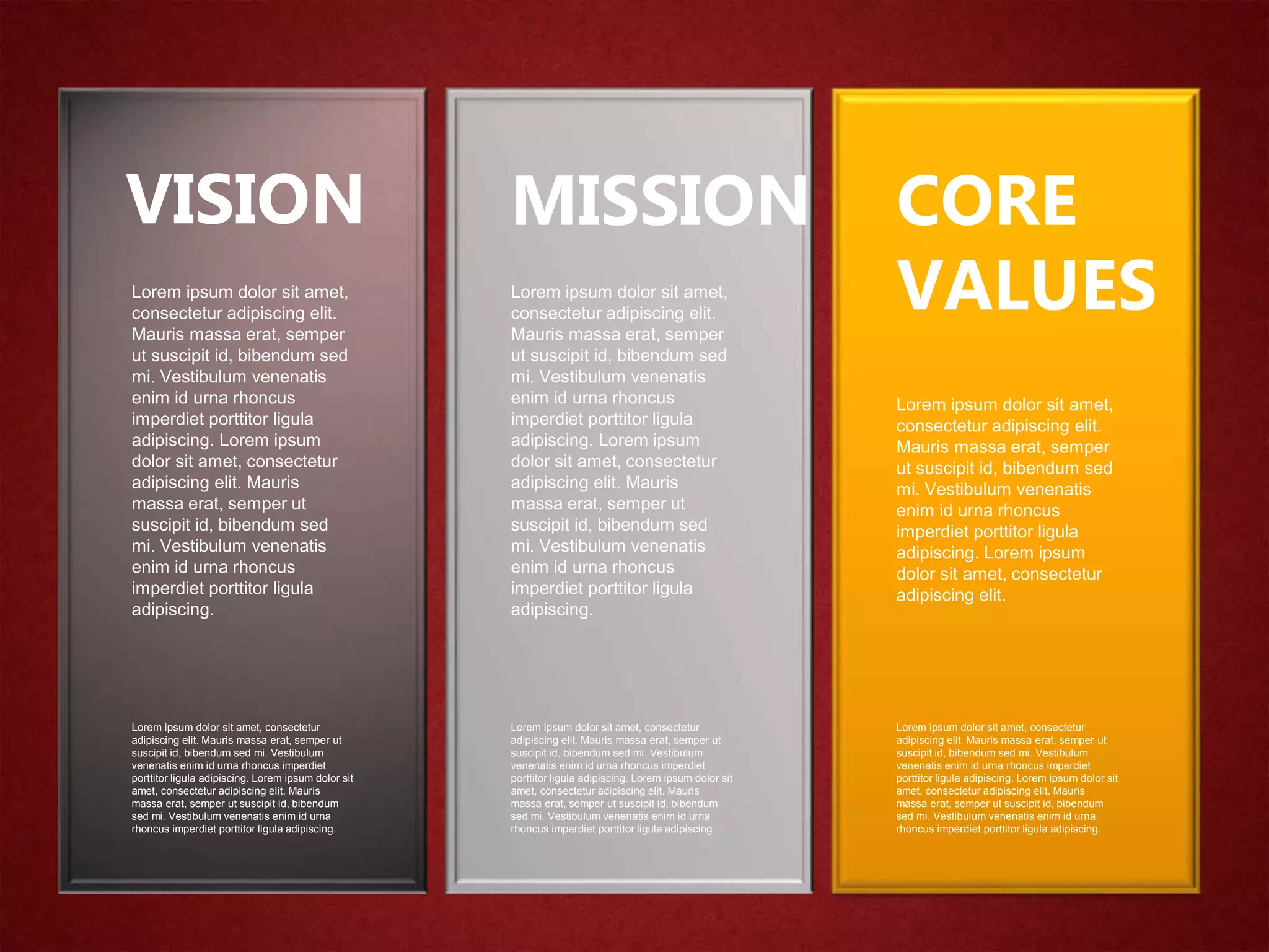 Mission, Vision and Core Values Diagram (for PowerPoint and Google Slides) | PPTX