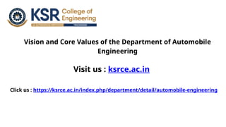 Vision and Core Values of the Department of Automobile Engineering.pptx