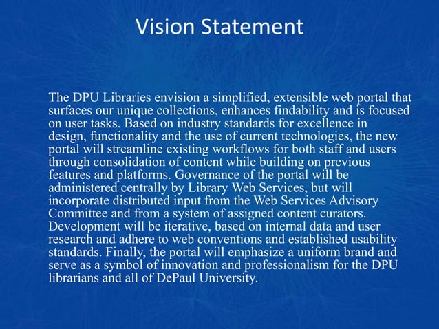 Vision and design principles for site | PPT