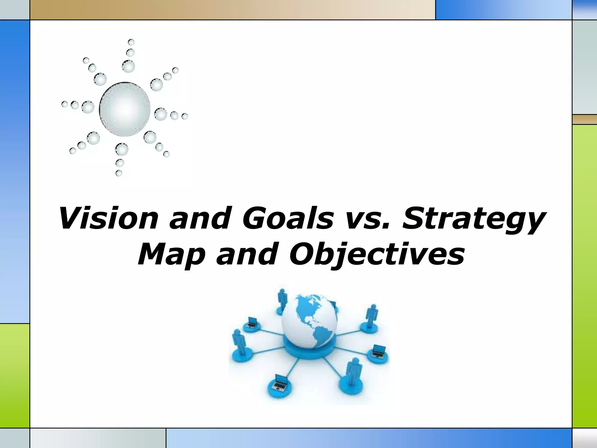 Vision and goals vs strategy map and objectives | PPT