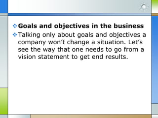 Vision and goals vs strategy map and objectives | PPT