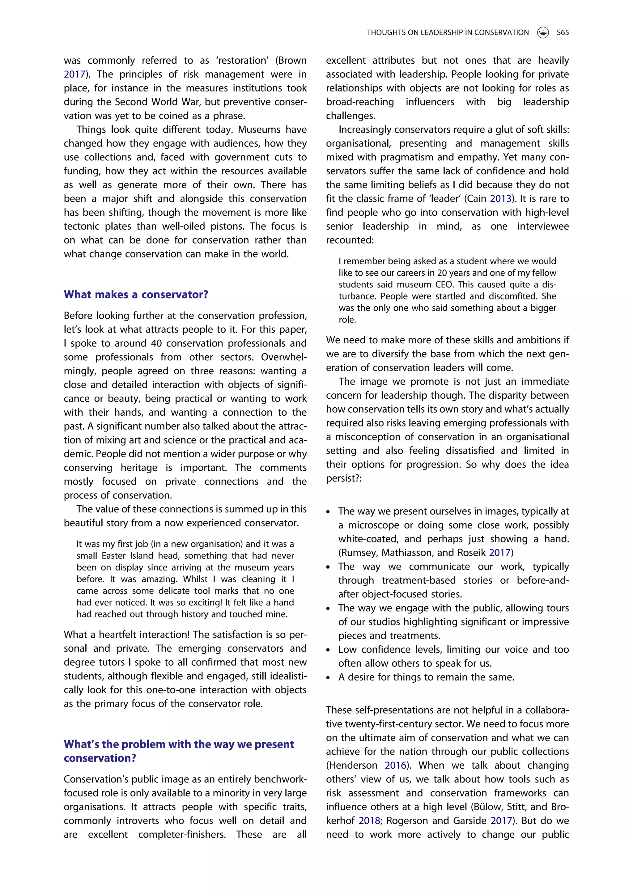 Vision and vulnerability thoughts on leadership and conservation | PDF