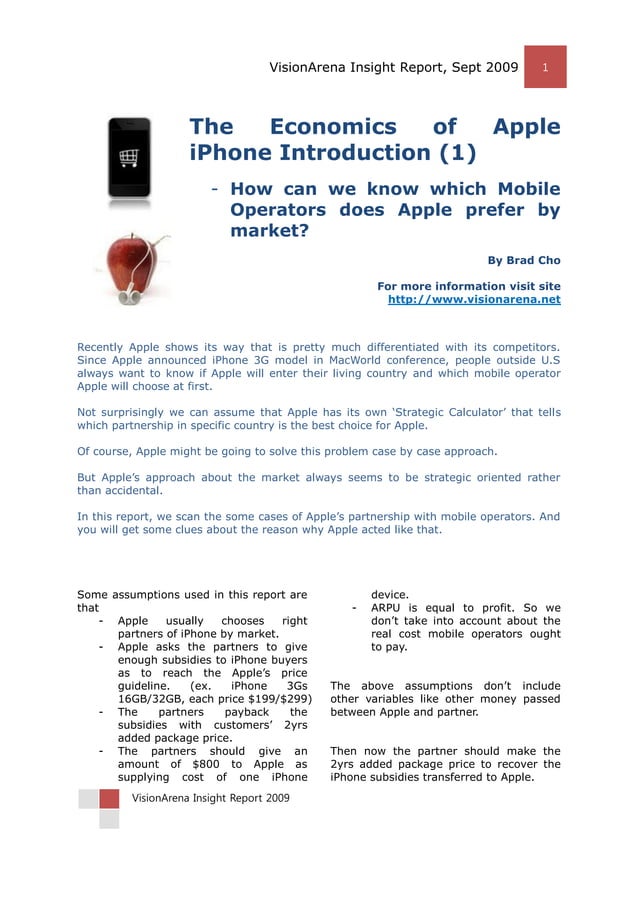 The Economics of Apple iPhone Introduction (1) | PDF